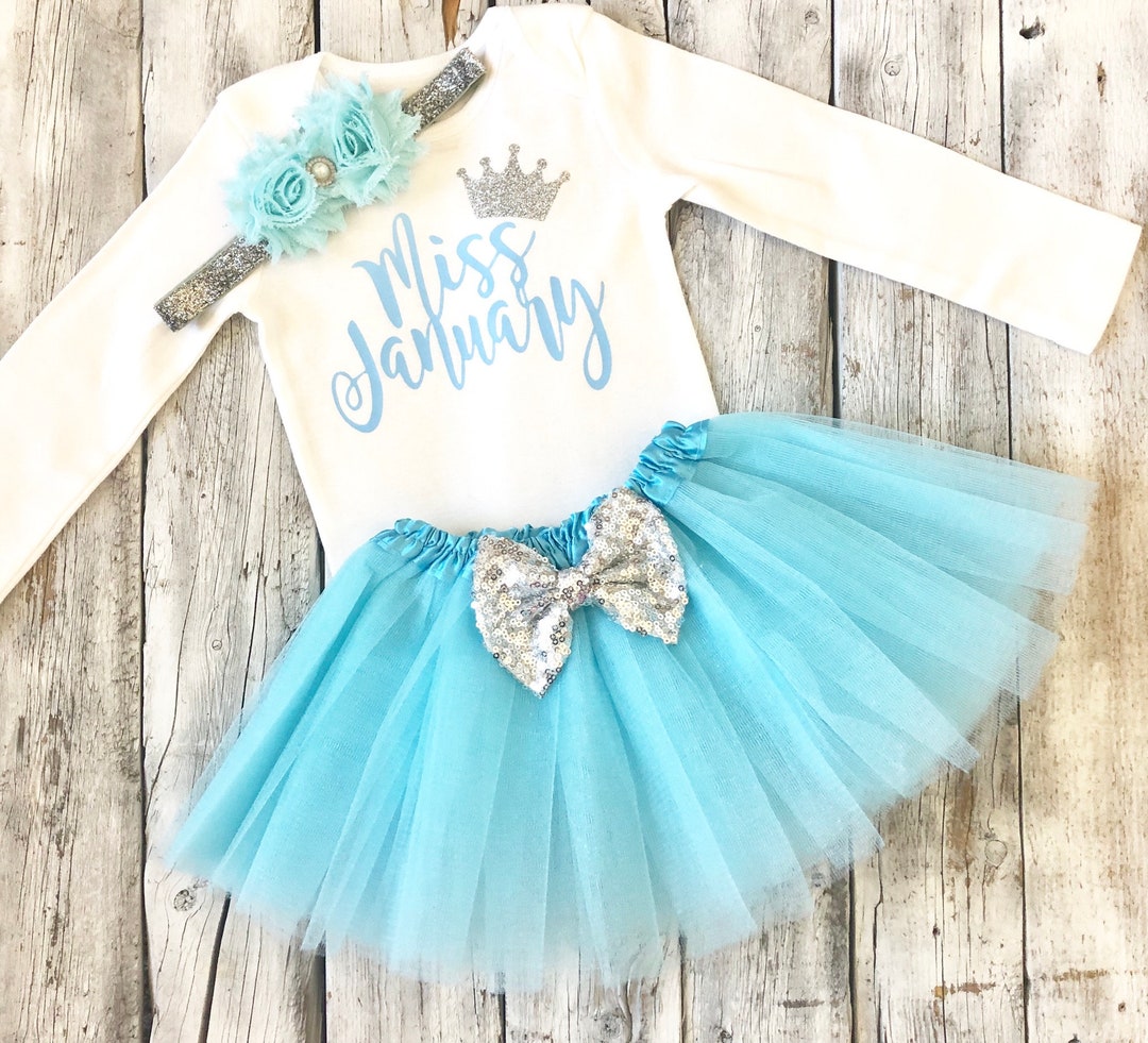 Girls Miss January Outfit, January Birthday Outfit, Newborn January ...