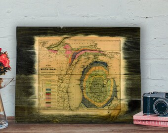 Michigan Wood Map | Etsy