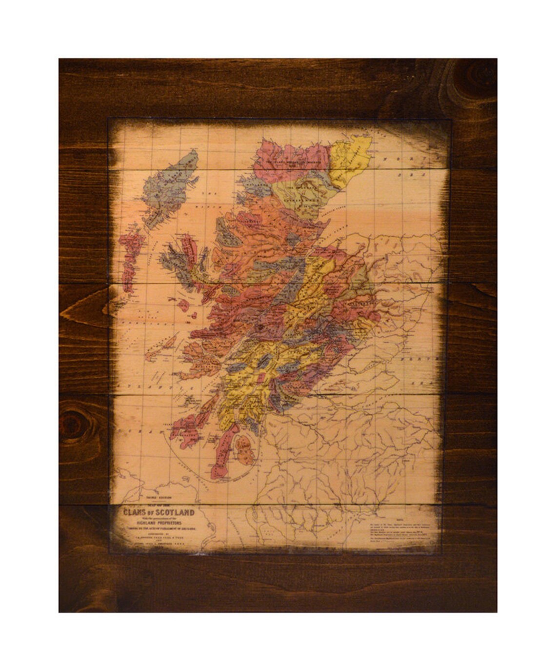 Historic Map of Scotland Wood Wall Art - Clans of Scotland Map Art - Etsy