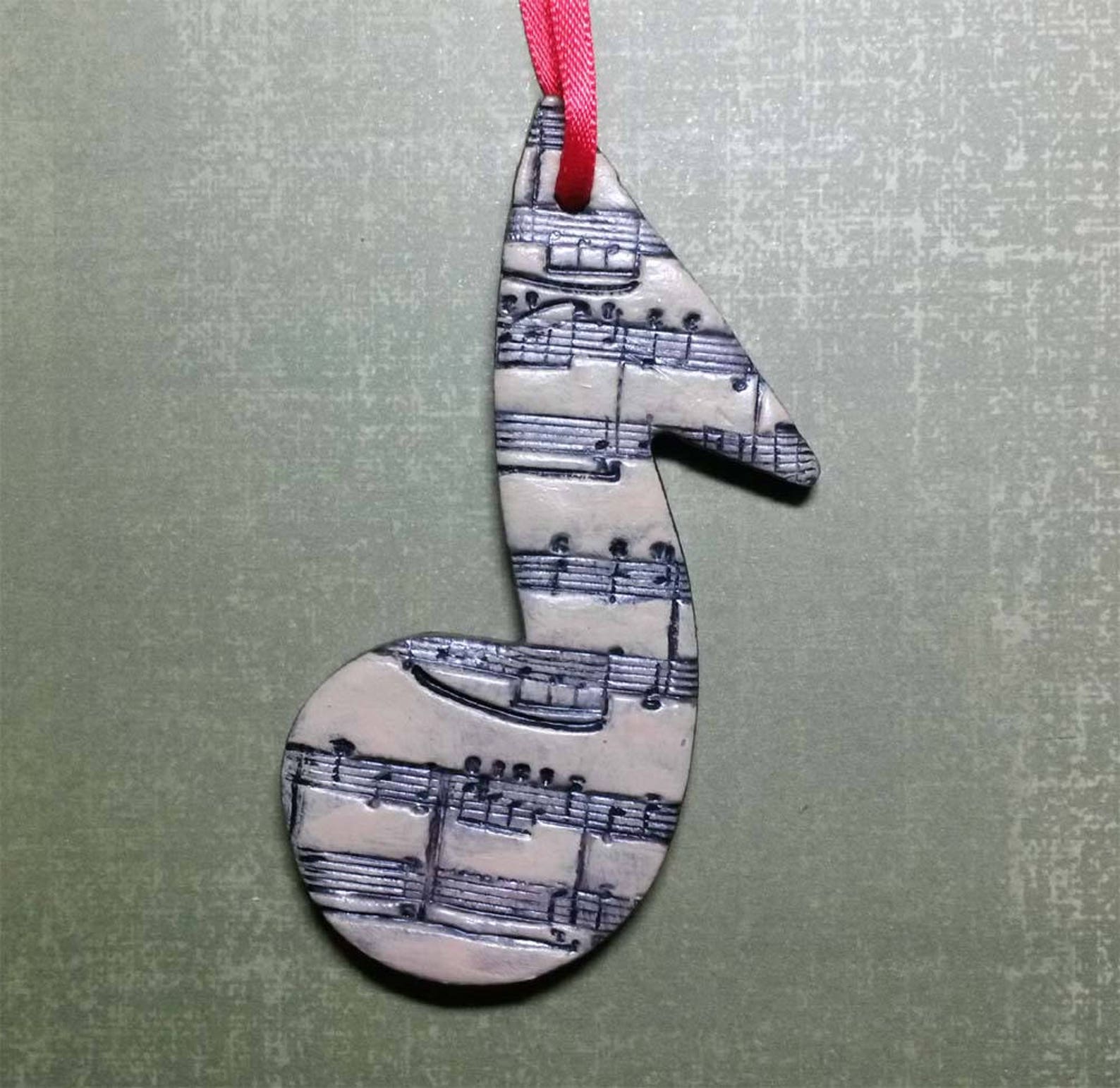 Music Note Ornament, Sheet Music Ornament, Christmas Ornament, Musician ...