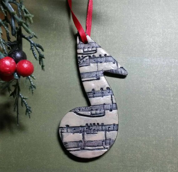 Music note ornament sheet music ornament Christmas ornament | Etsy