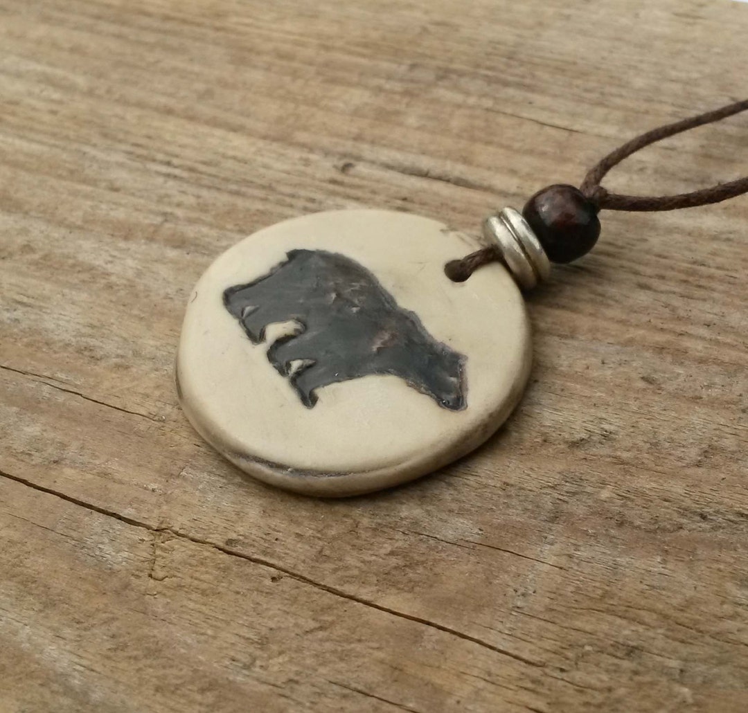 Colgante de oso, joyería animal, joyería espiritual, collar de la ...