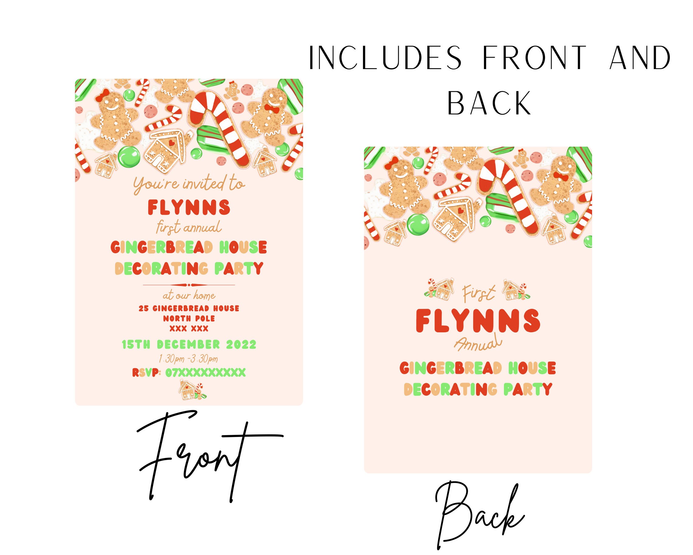 EDITABLE Printable Gingerbread House Decorating Party Invite - Etsy