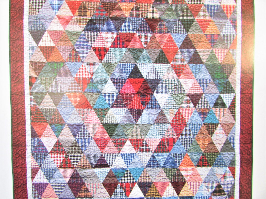 Plaid Equilateral Triangle Pieced Quilt Pattern/ Strip Pattern for ...