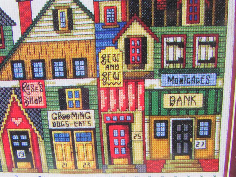 Victorian Country Shops Cross Stitch Sampler Pattern/ Bank - Etsy