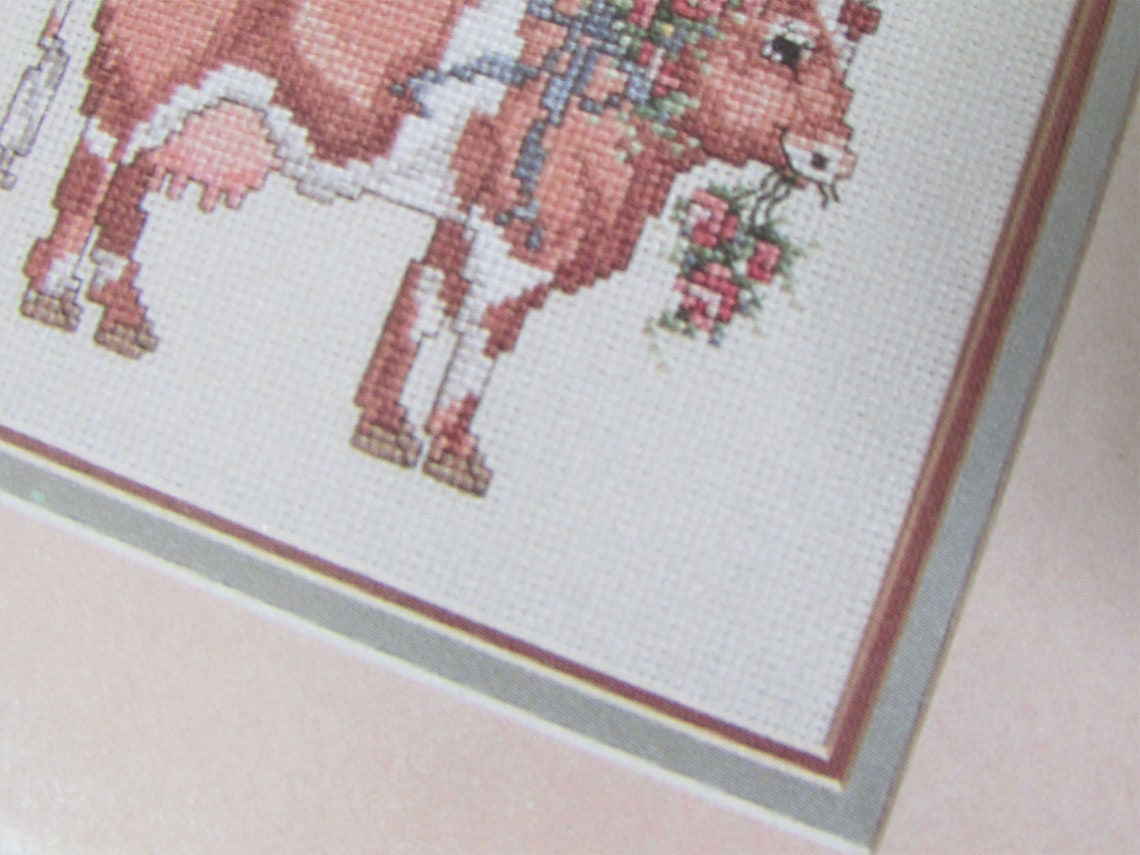 Farm Animal Cross Stitch Patterns/ Fun Cow, Pig, Goat & Goose Counted ...