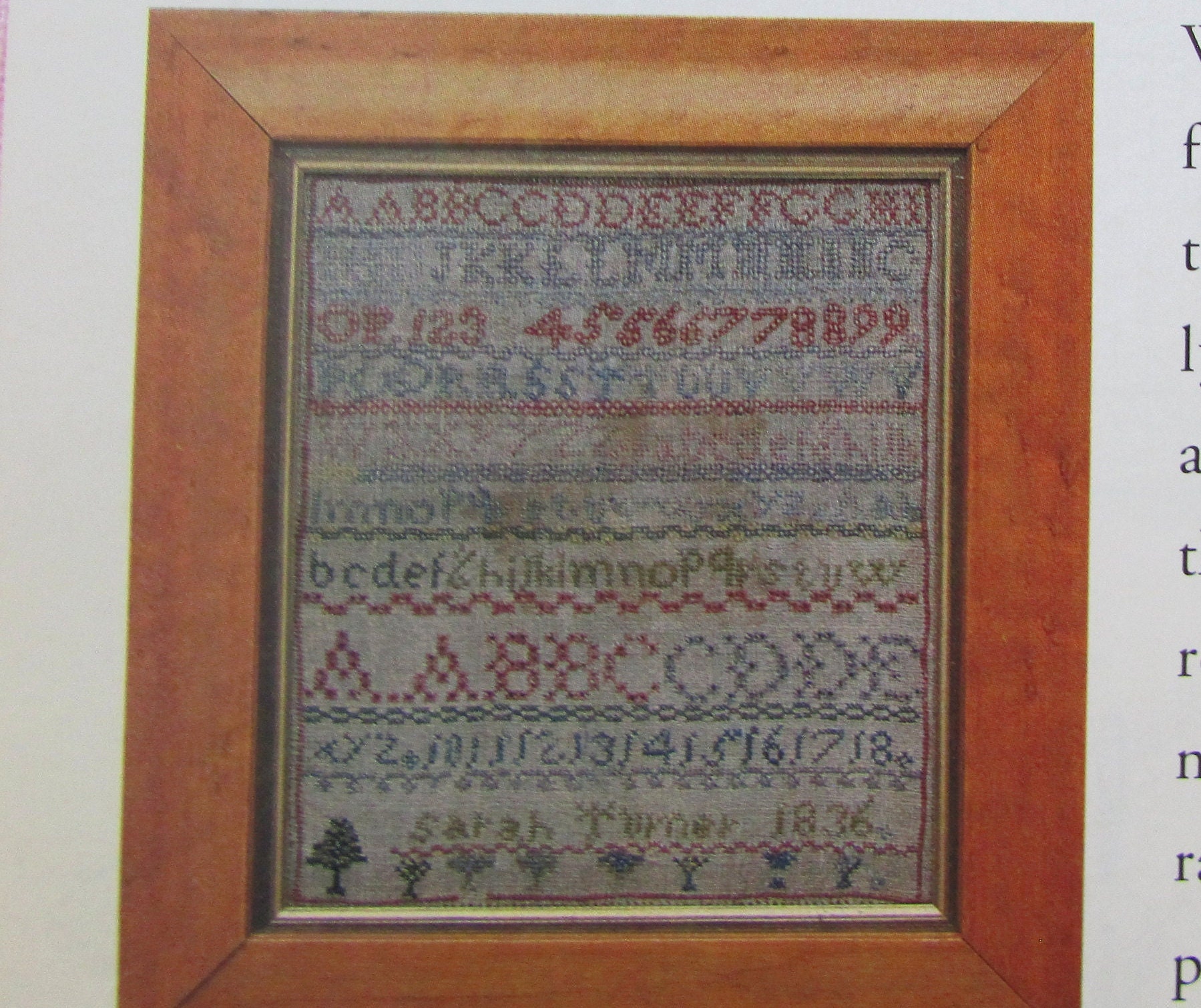 Antique Alphabet & Numbers Cross Stitch Sampler Pattern/ 1800's Girl’s ...