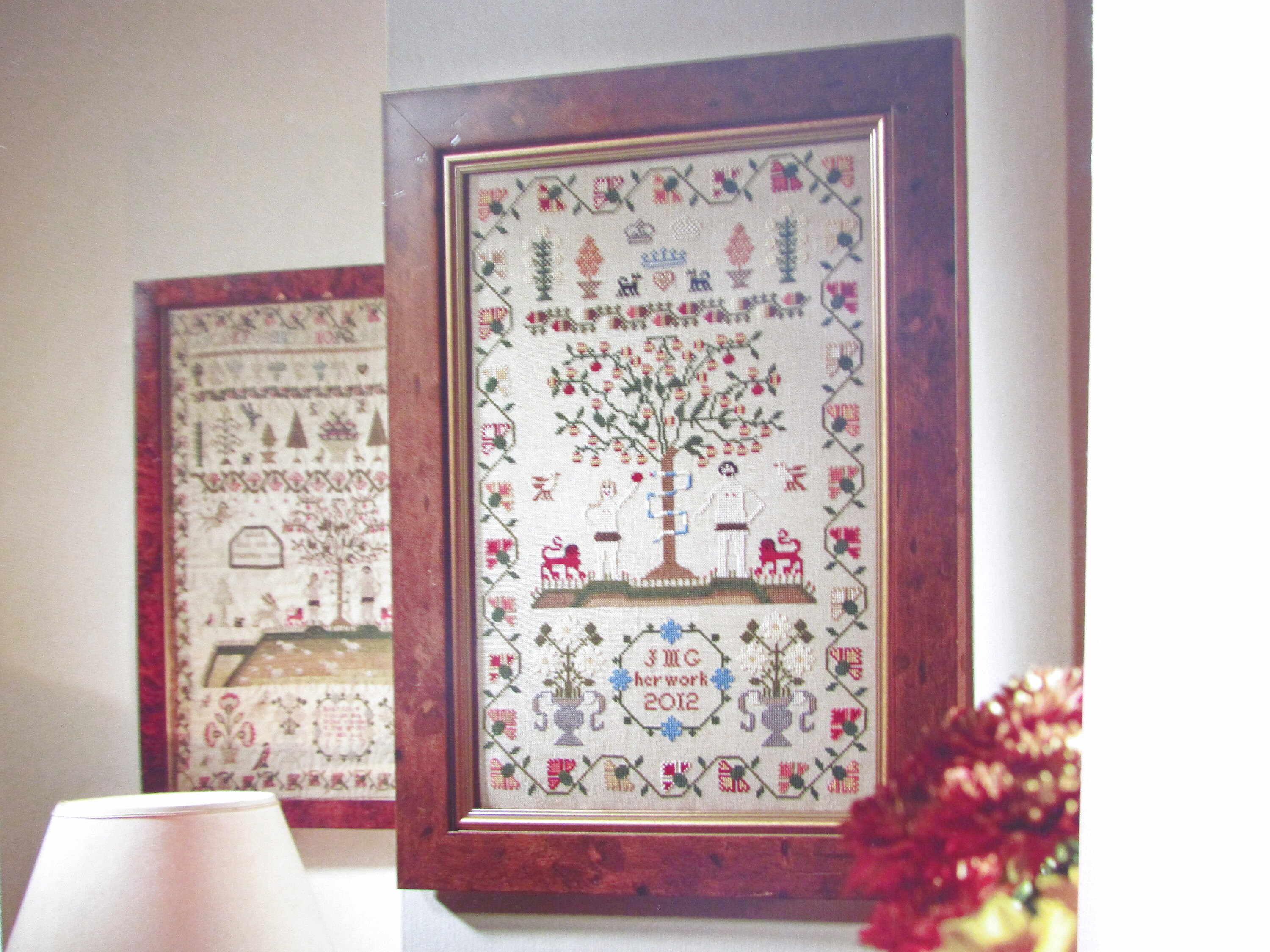 Antique Garden of Eden Cross Stitch Sampler Pattern/ 1700's ...