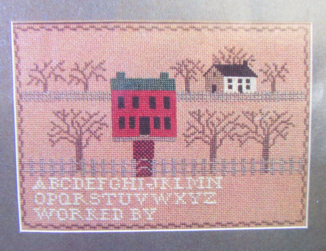 Antique Colonial Home Cross Stitch Sampler Pattern/ Early American ...
