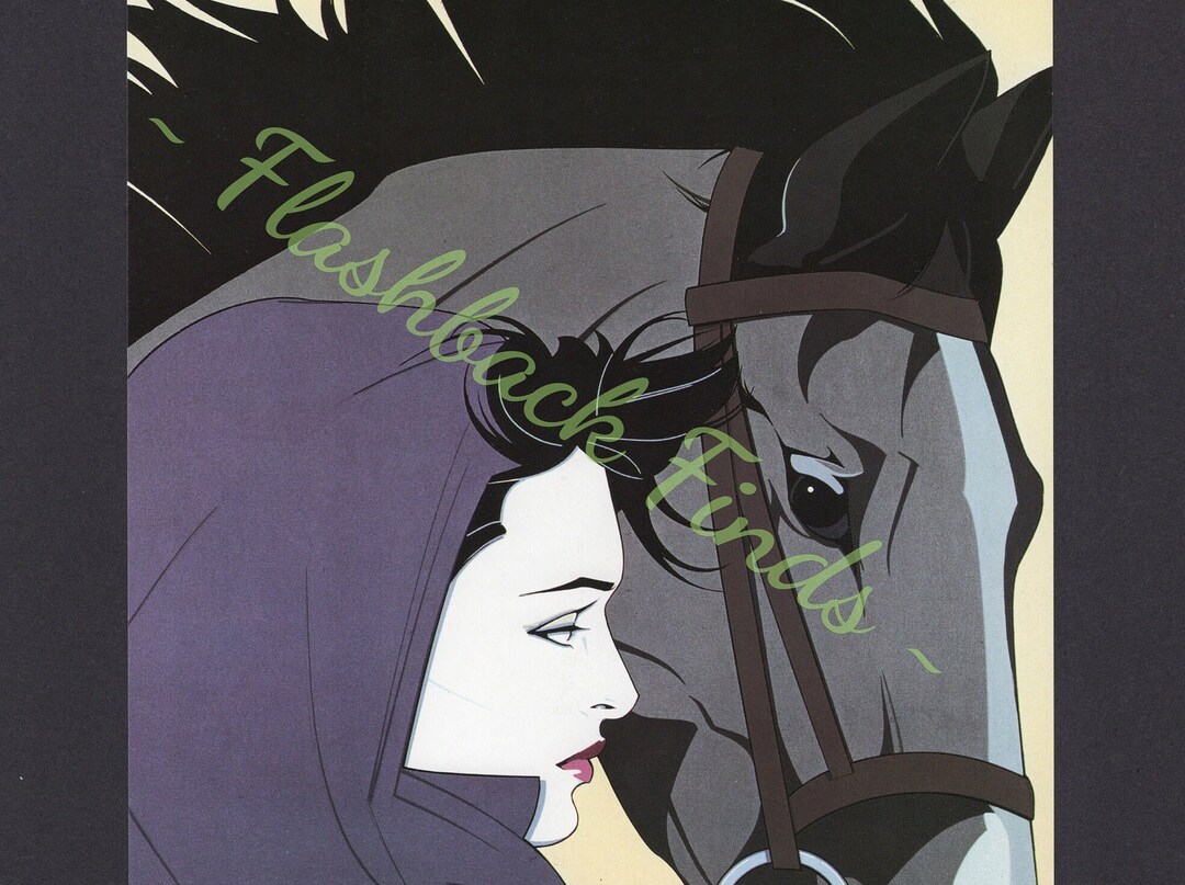 Woman & Horse Pin up Art Print, Poster by Patrick Nagel/ 1980's Fierce ...