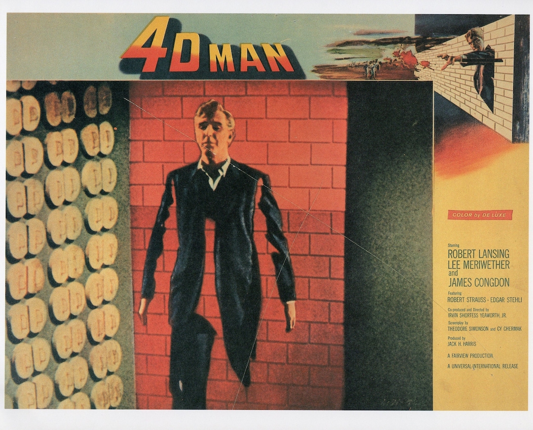 4D Man Sci Fi Horror Movie Poster/ Cheesy Science Fiction Film Also the ...