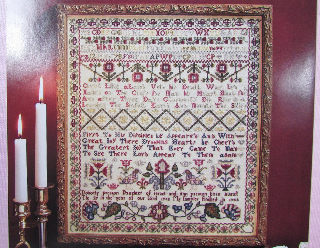 Antique Christian Cross Stitch Band Sampler Pattern/ 1700's ...