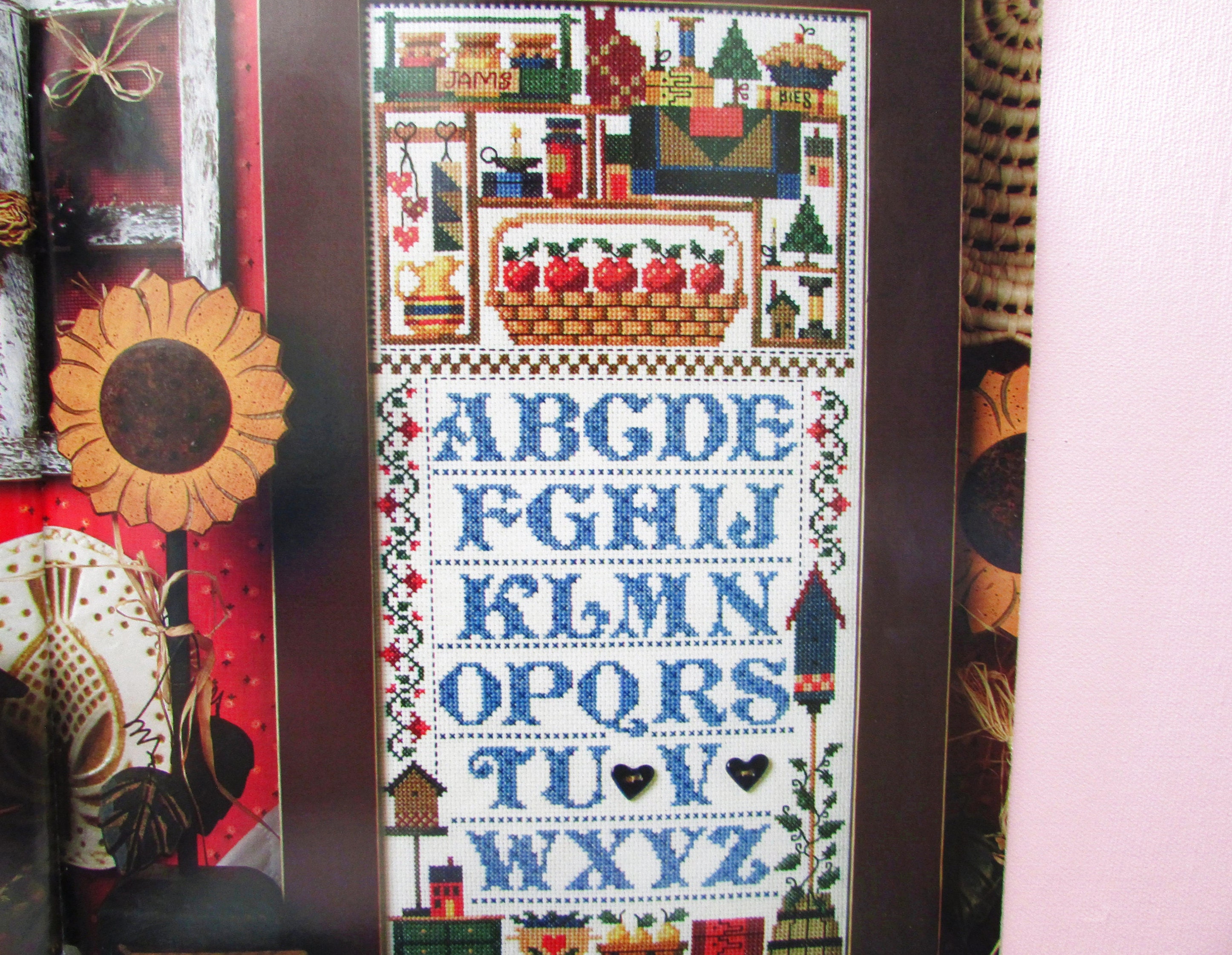 Country Apple Harvest Cross Stitch Sampler Pattern/ Chart With - Etsy