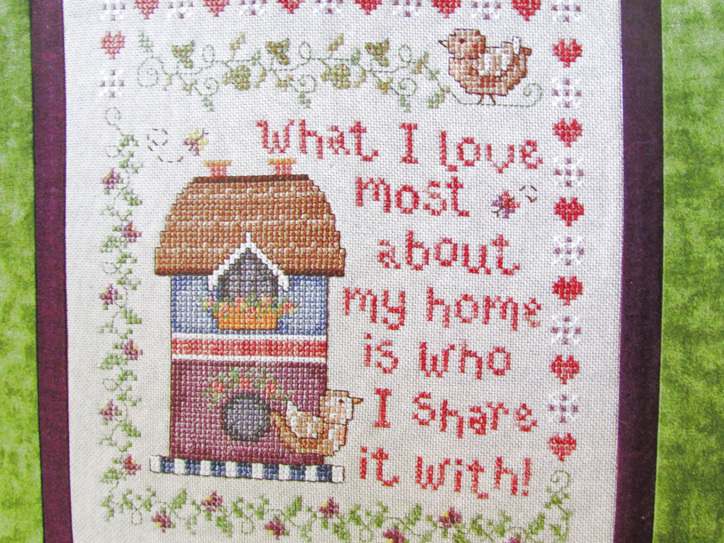 Birdhouses Welcome Cross Stitch Sampler Pattern/ Home Sweet Home Wall ...
