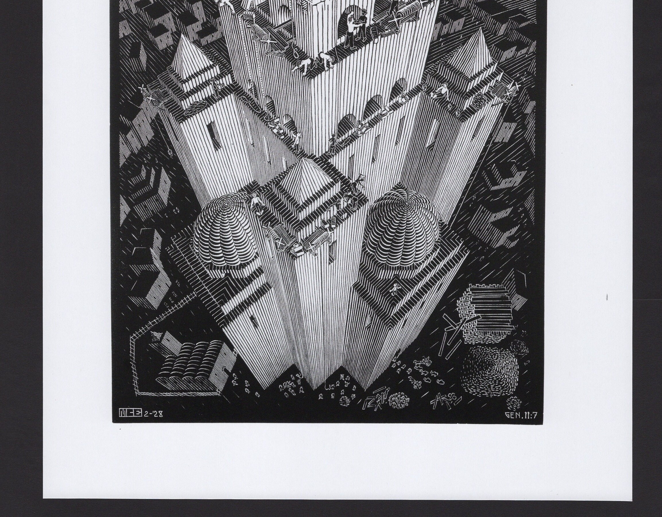MC Escher Tower of Babel Art Print/ Modern Relativity Optical - Etsy