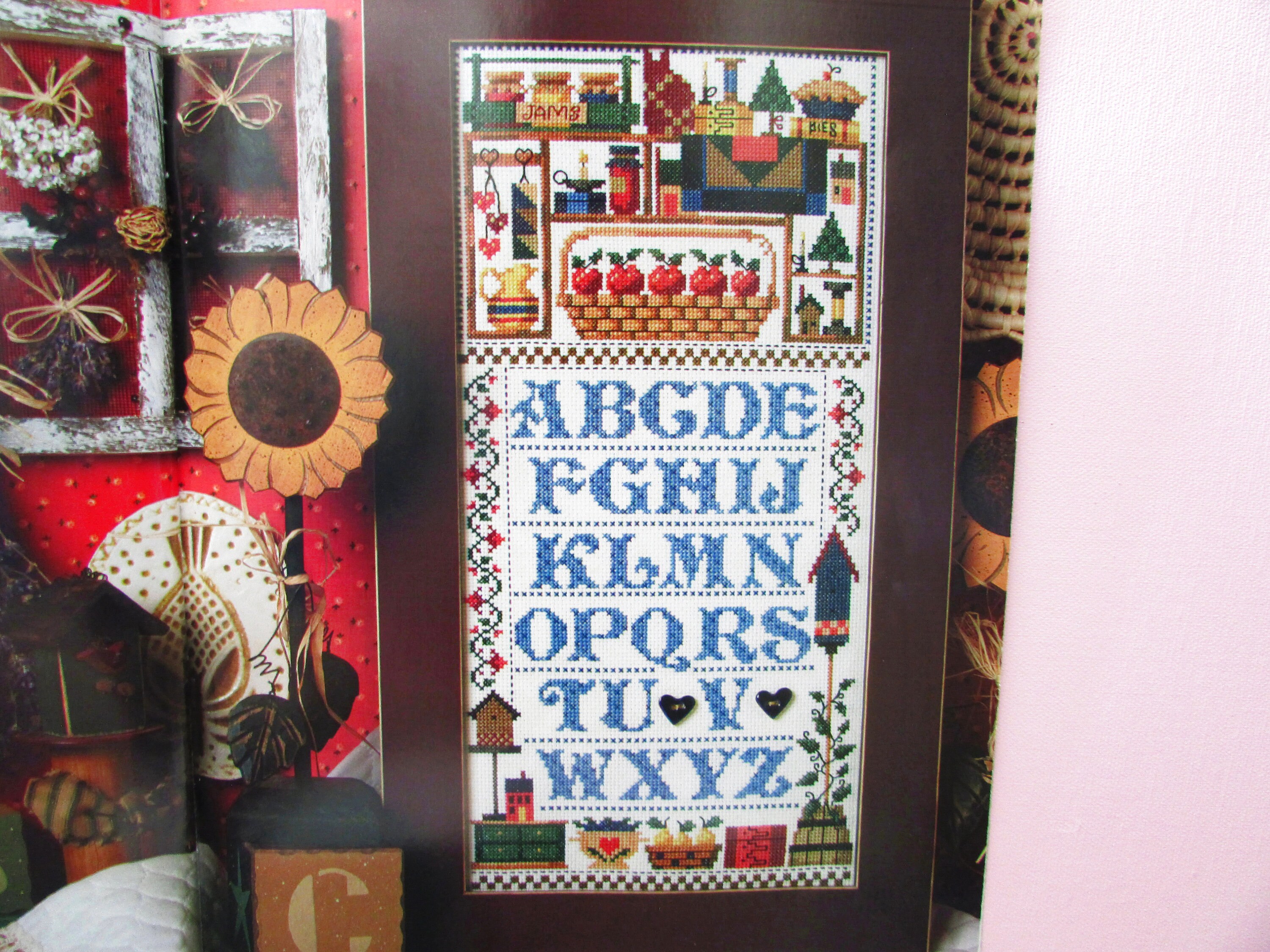 Country Apple Harvest Cross Stitch Sampler Pattern/ Chart With - Etsy