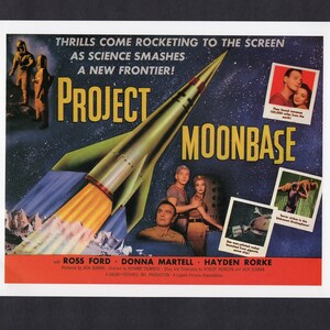 Project Moonbase Sci Fi Movie Poster/ Cheesy Science Fiction Film Art ...