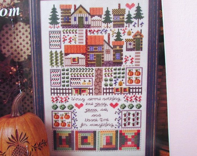 Christian Country Cross Stitch Sampler Pattern/ Early American Farm ...