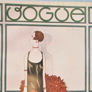 Vogue Magazine Cover Art Print/ Flapper Woman by George Lepape, Fashion ...
