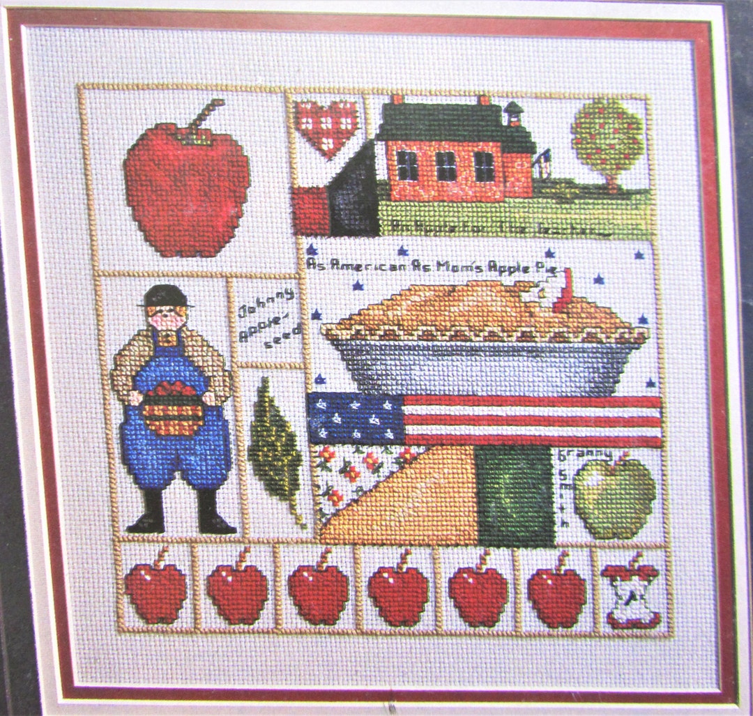 Apple Pie Cross Stitch Sampler Pattern/ Farm, Apple Orchard Counted ...