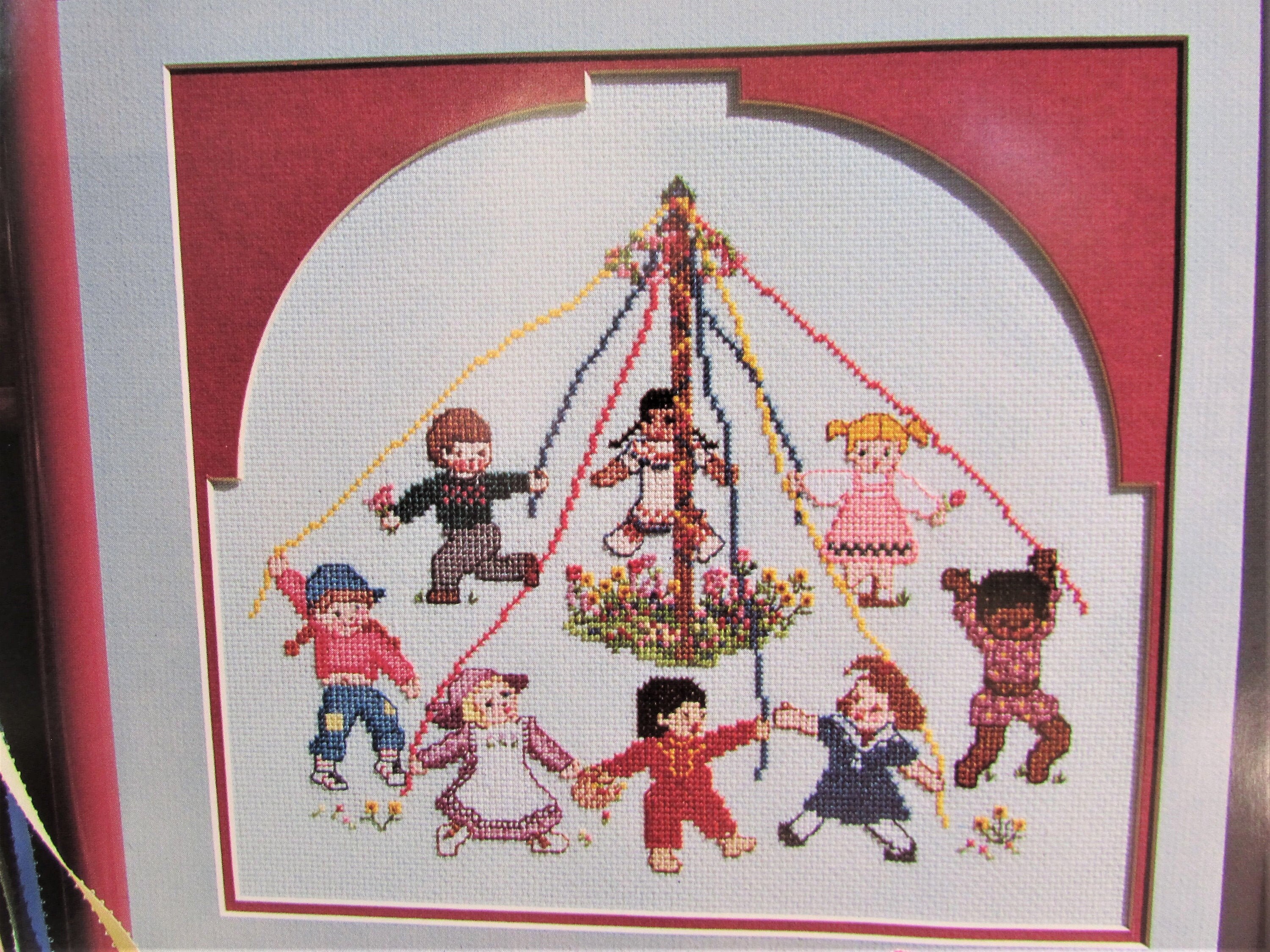 Children's Maypole Cross Stitch Pattern/ Girl's & Boys Playing Counted ...