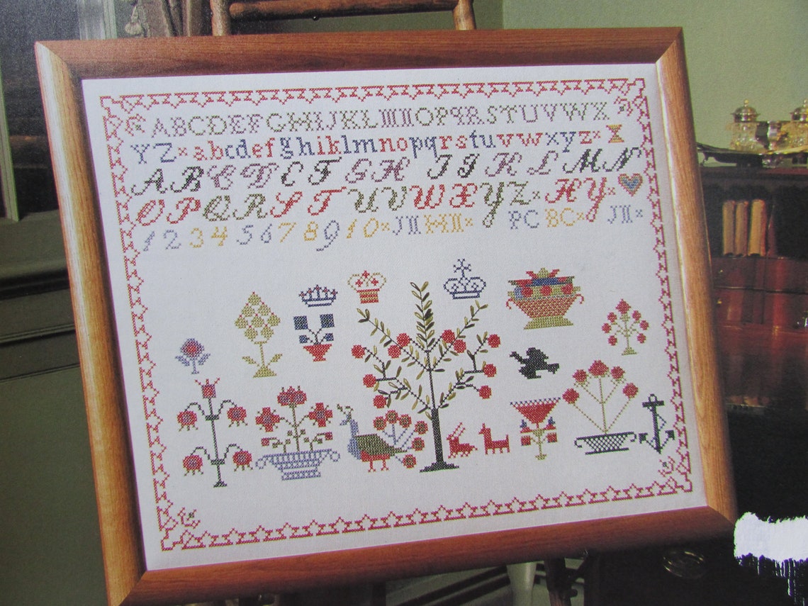 Antique Traditional Cross Stitch Sampler Pattern/ Old | Etsy