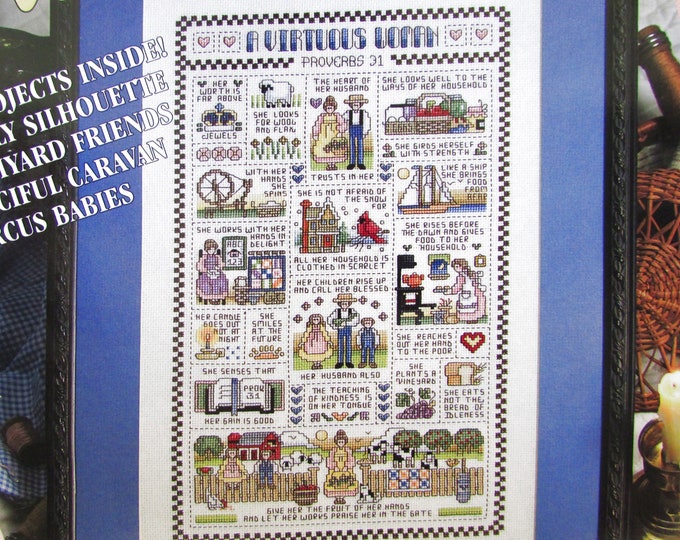 Virtuous Woman Christian Cross Stitch Sampler Pattern/ Proverbs Bible ...