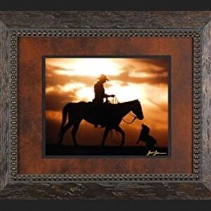 Western Cowboy, Wagons & Rifle Art Print/ Bob Edgar and Old Wagons ...