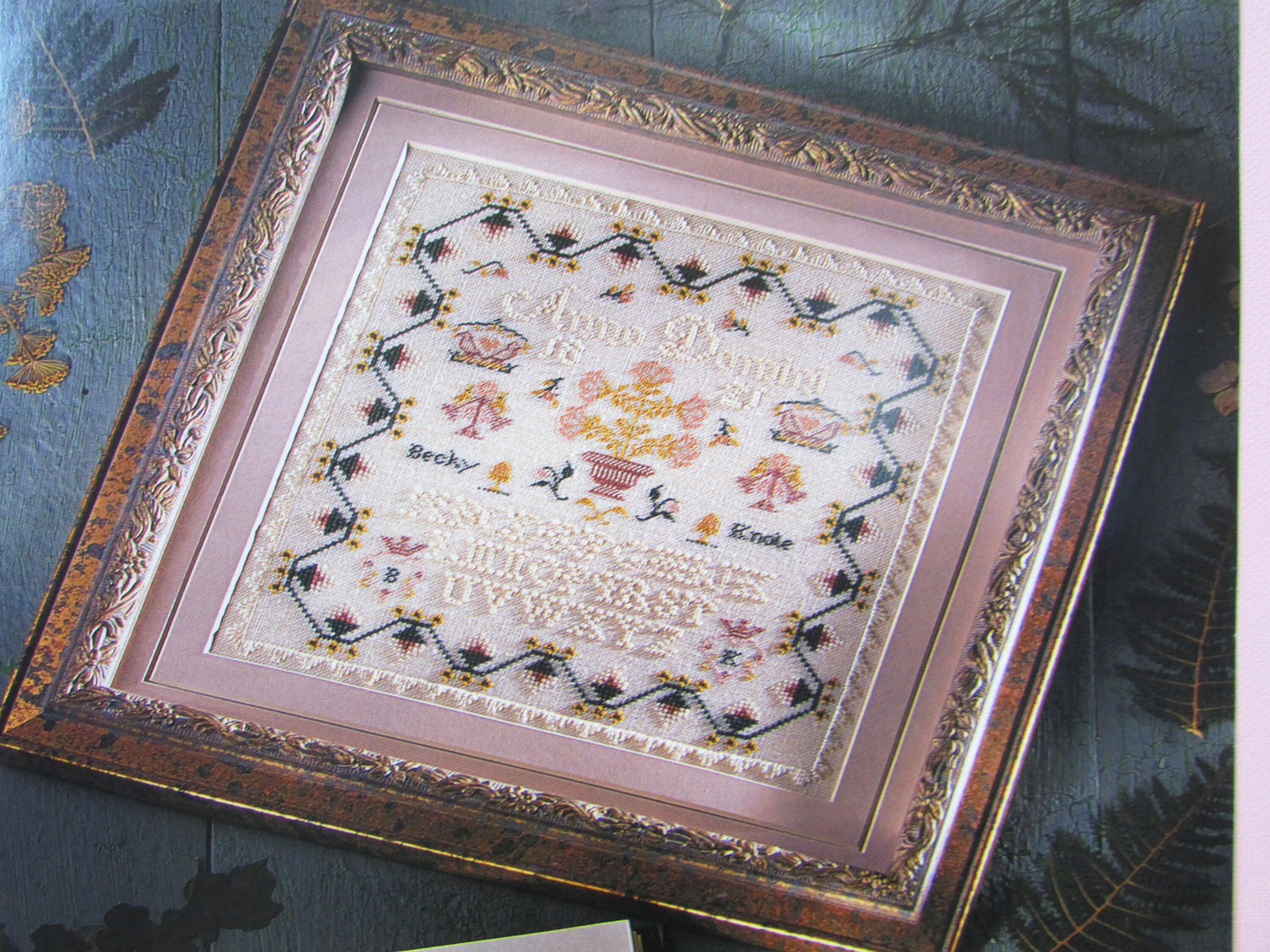 Victorian Topiary Cross Stitch Sampler Pattern/ 1800's Girl's Antique ...