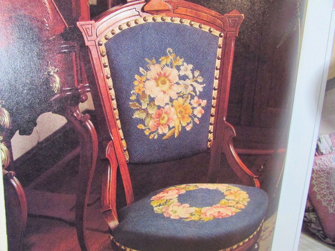 Victorian Roses Needlepoint Chair Tapestry Pattern/ Traditional Flower ...