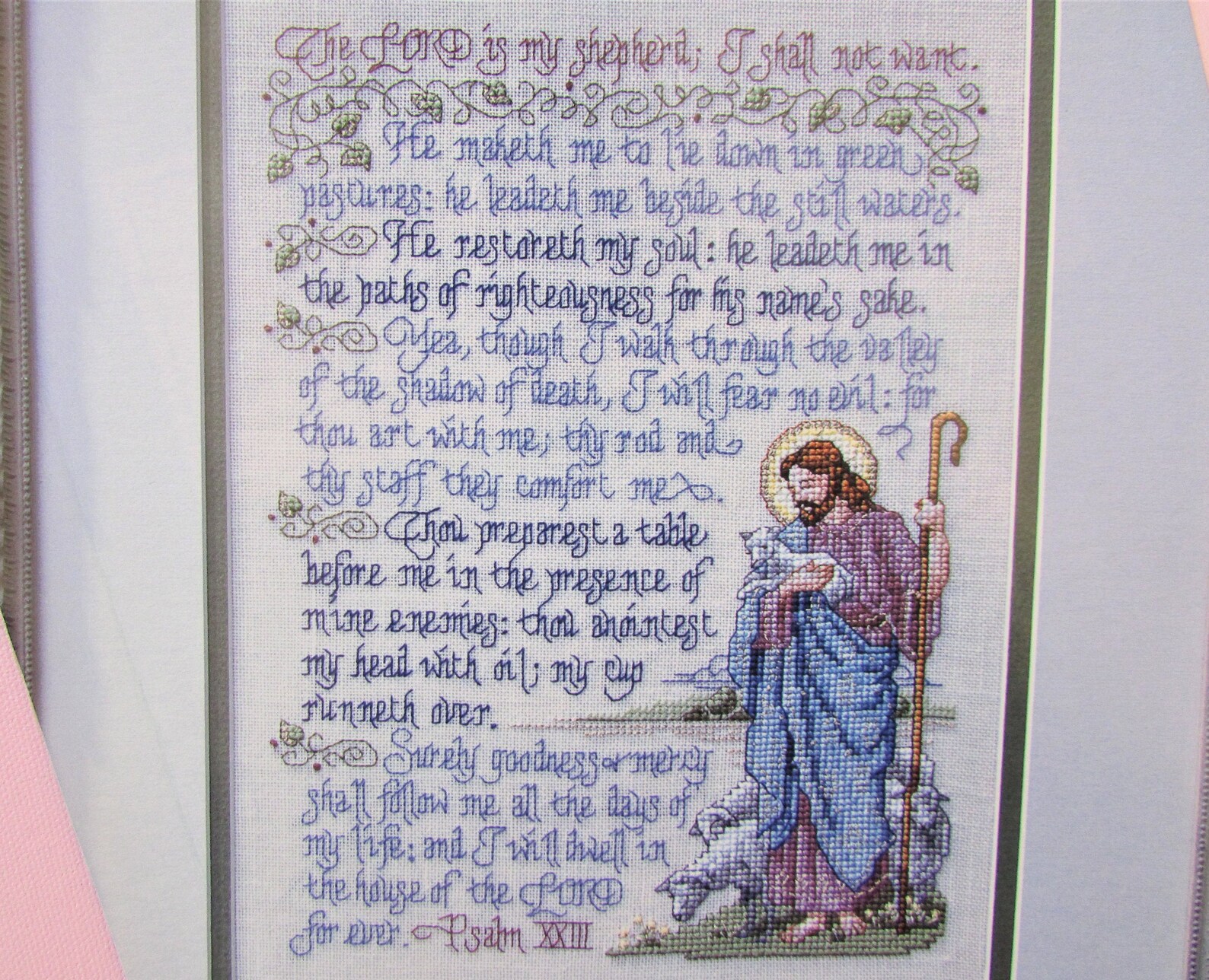Jesus, Psalm 23 Cross Stitch Pattern/ Christian Bible Verse, "the Lord ...