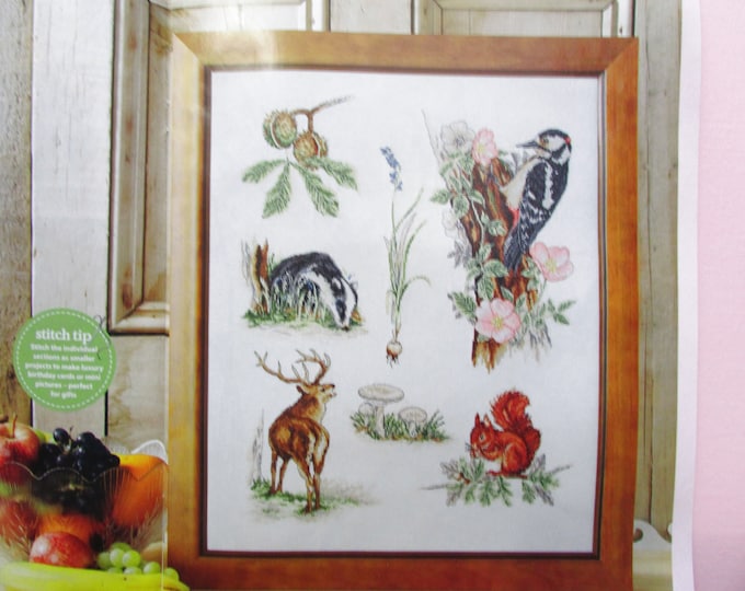 Wild Animal Cross Stitch Patterns/ Badger, Squirrel, Elk Deer ...