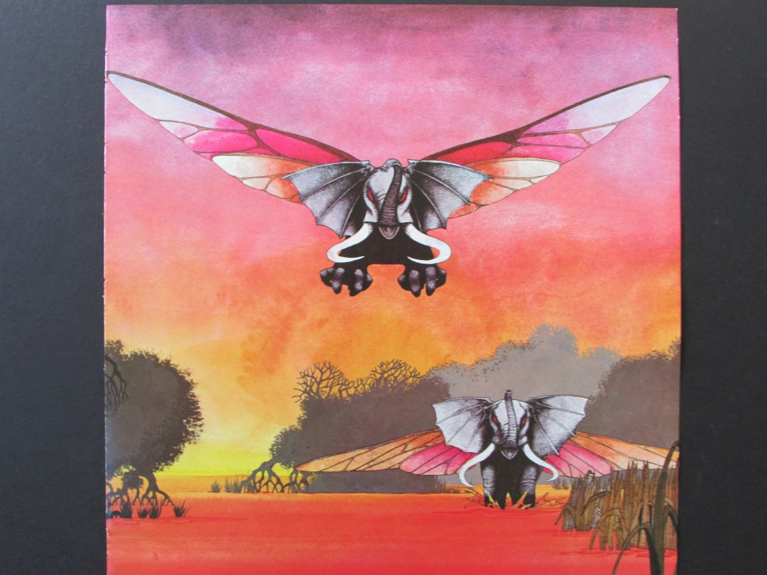 Osibisa Flying Elephant Album Cover Art Print/ 1970s Watercolor Book ...