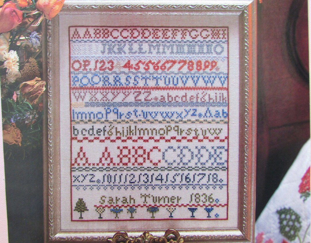Antique Alphabet & Numbers Cross Stitch Sampler Pattern/ 1800's Girl’s ...