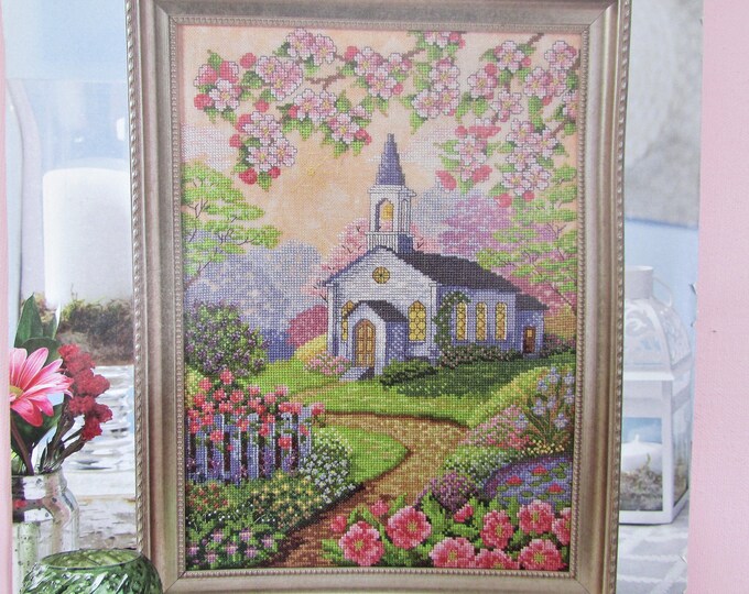 Christian Church in Sunrise Cross Stitch Sampler Pattern/ Cherry ...