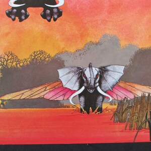 Osibisa Flying Elephant Album Cover Art Print/ 1970s Watercolor Book ...