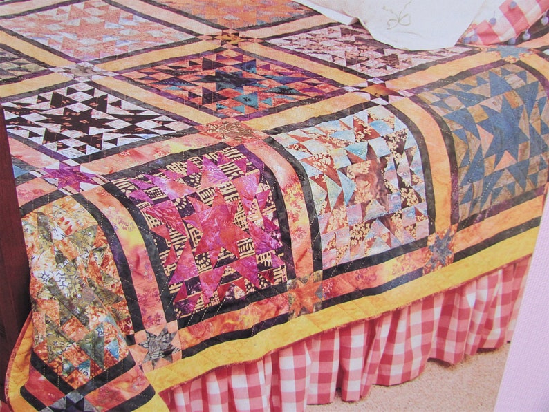 Odd Fellows Chain Block Quilt Pattern/ Bright Pieced Star | Etsy