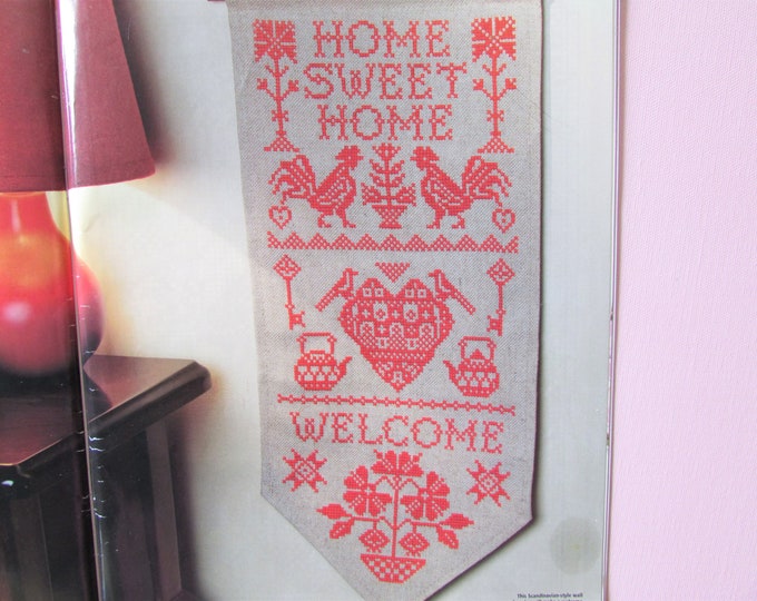 Red Scandinavian Cross Stitch Sampler Pattern/ Swedish Home | Etsy