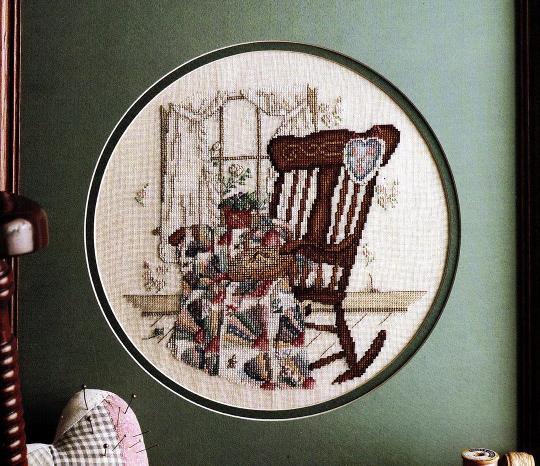 Rocking Chair, Quilt Cross Stitch Pattern/ Aunt Verdi's Porch Leaflet ...