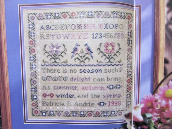 Blue Bird Cross Stitch Sampler Pattern Sampler/ Four Season - Etsy