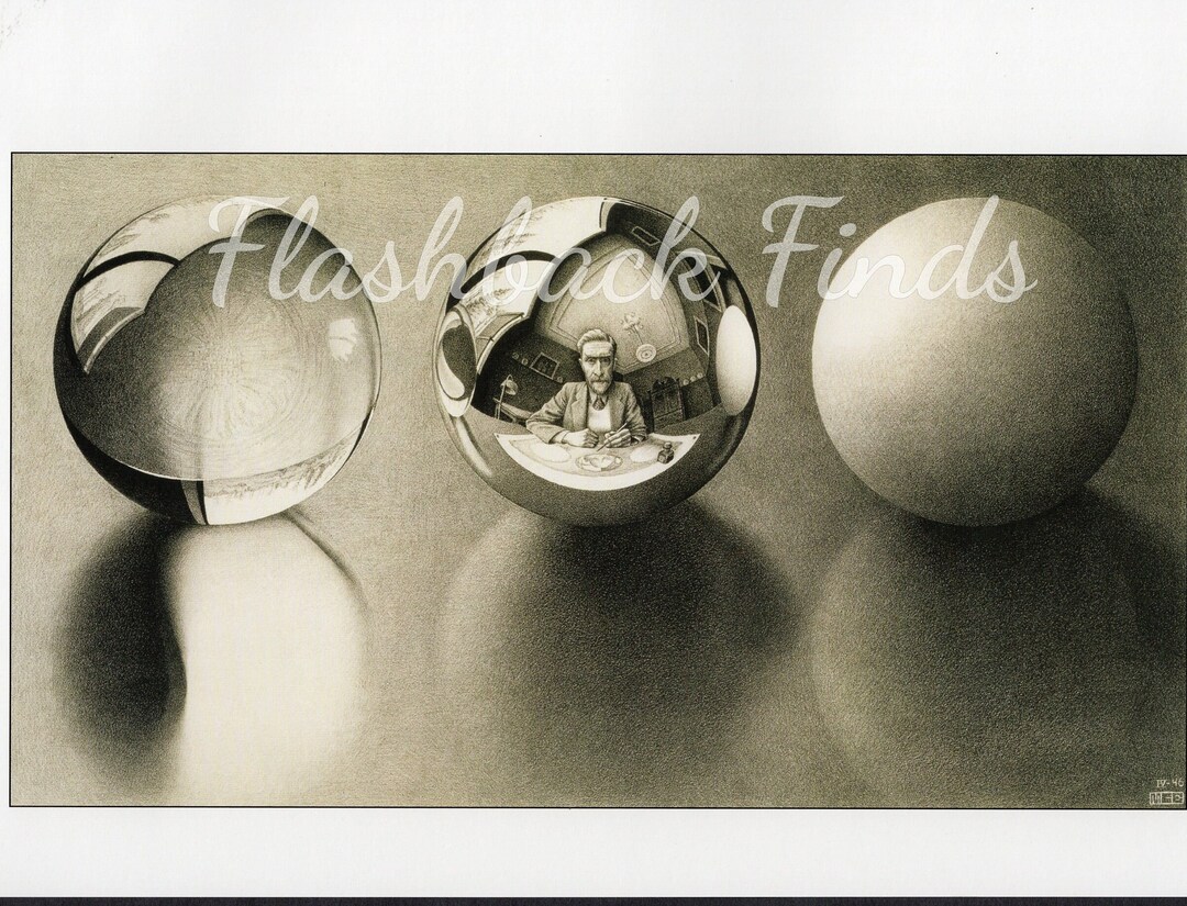 MC Escher Three Spheres II Art Print/ Modern Relativity, Optical ...