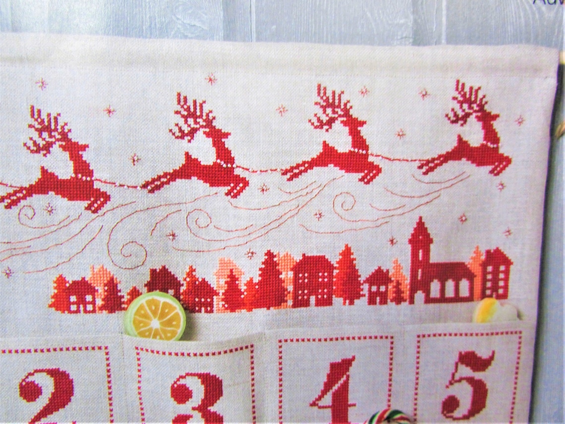 Christmas Advent Calendar Cross Stitch Sampler Pattern/ Santa - Etsy