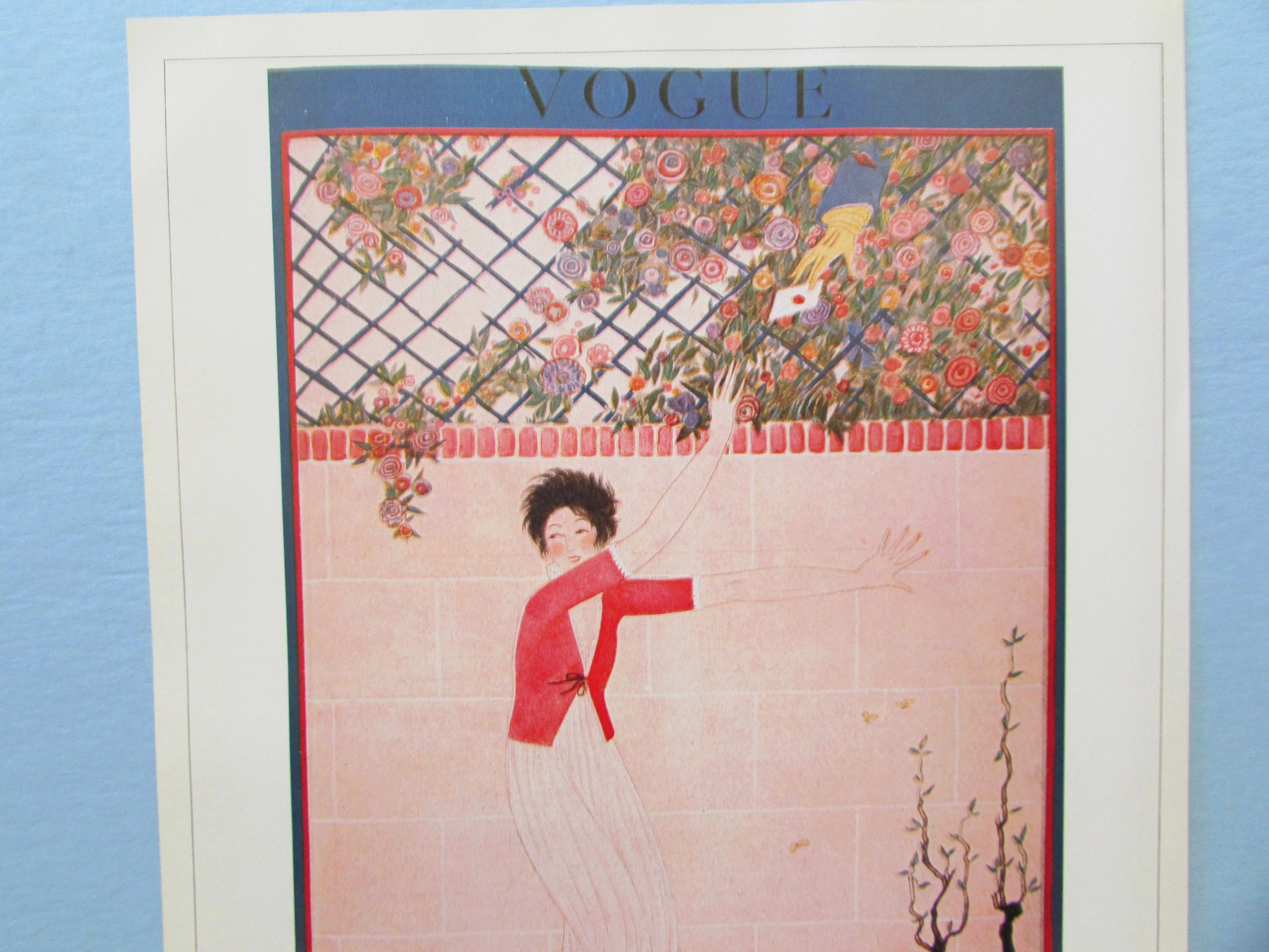 Vogue Magazine Cover Art Print/ Flapper Woman Getting Secret Letter ...