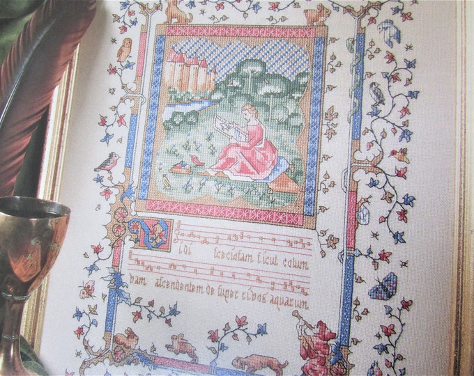 Medieval Music Sampler Cross Stitch Pattern/ Cross Stitch, 1990. Song ...