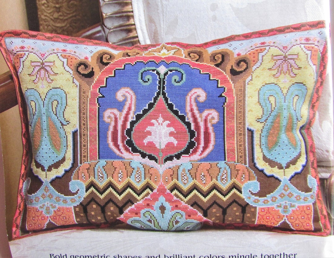 Persian Flowers Cross Stitch Pillow Tapestry Pattern/ Turkish Count ...