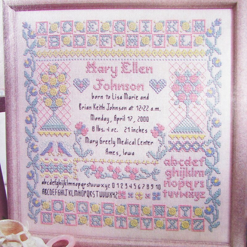 Birth Sampler - Etsy