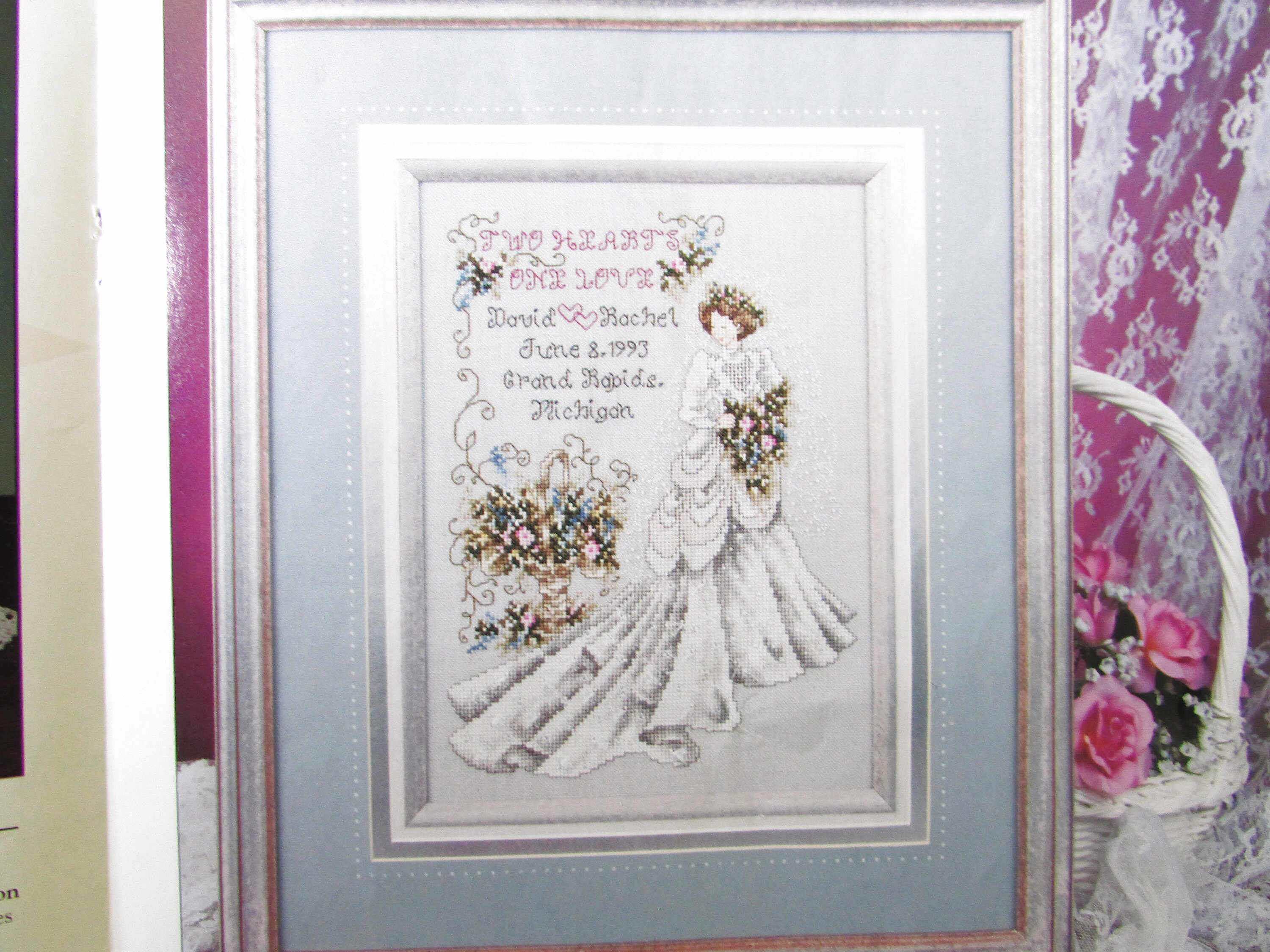 Victorian Wedding Dress Cross Stitch Sampler Pattern/ Marriage Sampler ...