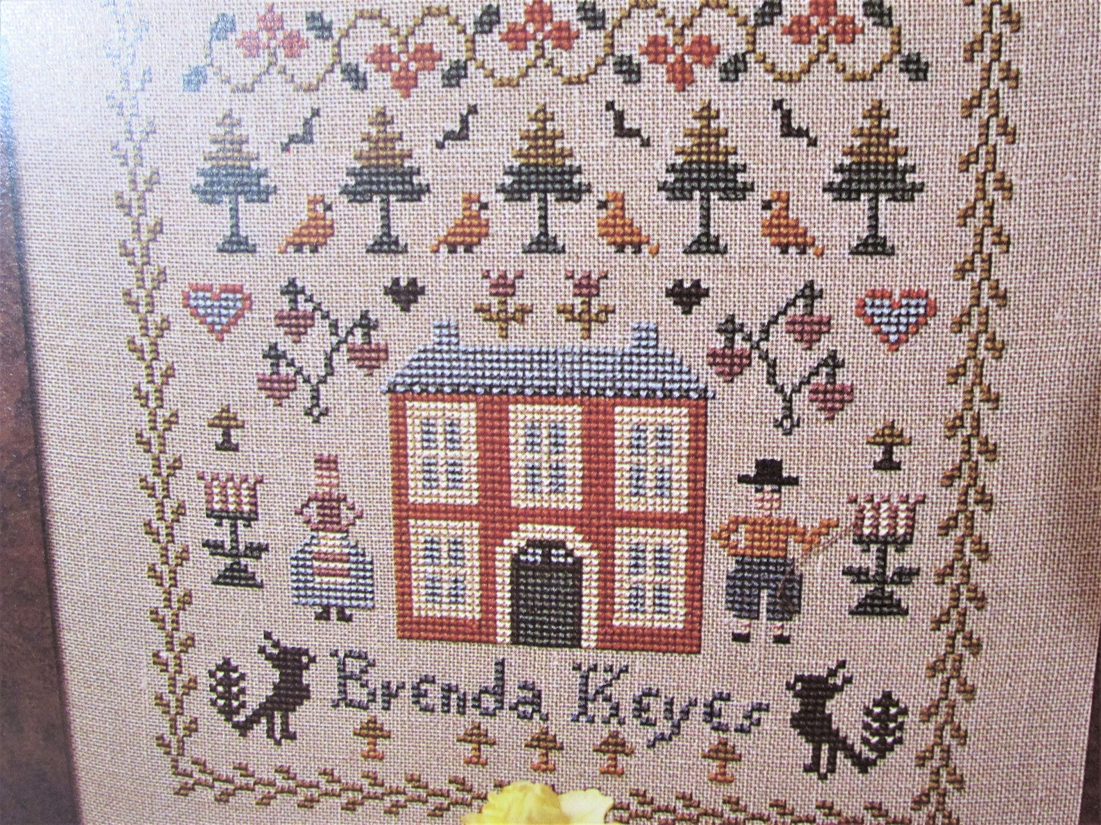 Antique Folk Art Cross Stitch Sampler Pattern/ Colonial - Etsy