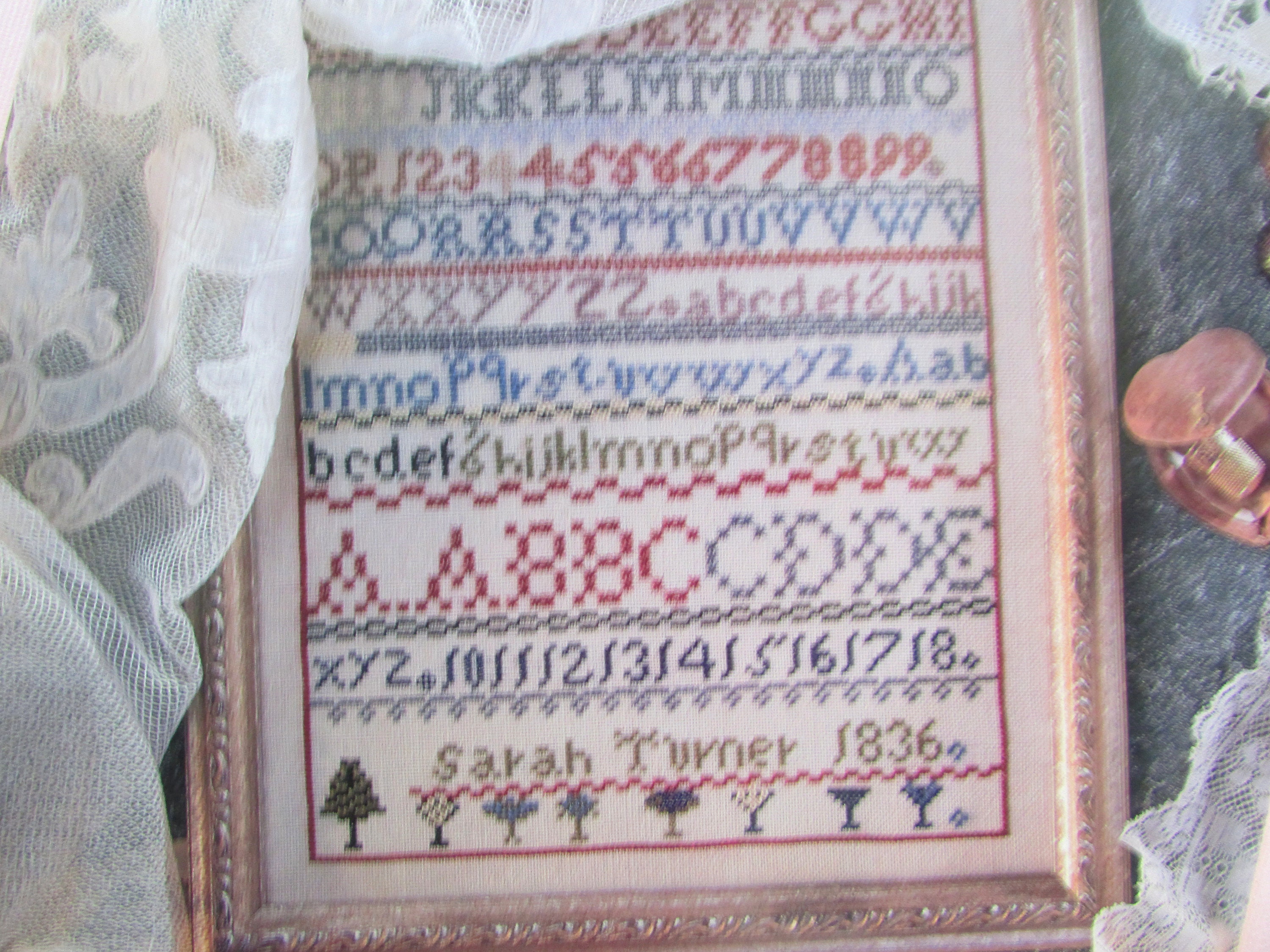 Antique Alphabet & Numbers Cross Stitch Sampler Pattern/ 1800's Girl’s ...