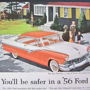 1956 Ford Victoria Advertisement, Print Ad/ 50's Victoria Automobile ...